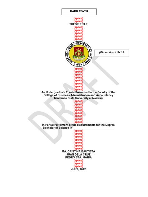 Draft Thesis Manual Pdf Sampling Statistics Methodology