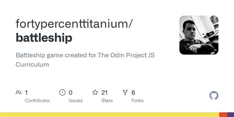 Github Fortypercenttitanium Battleship Battleship Game Created For The Odin Project Js Curriculum