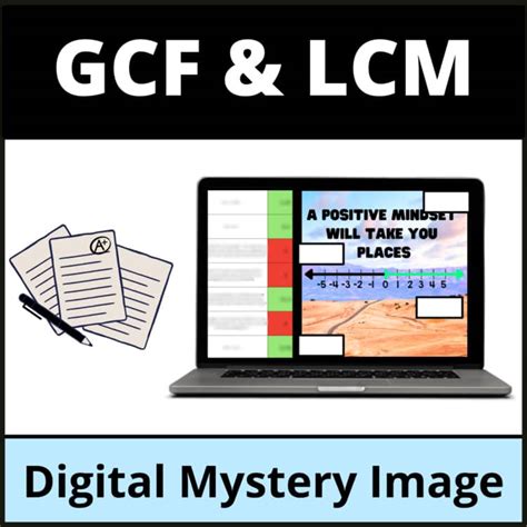 Greatest Common Factor And Least Common Multiple Gcf Lcm Digital Math Activity