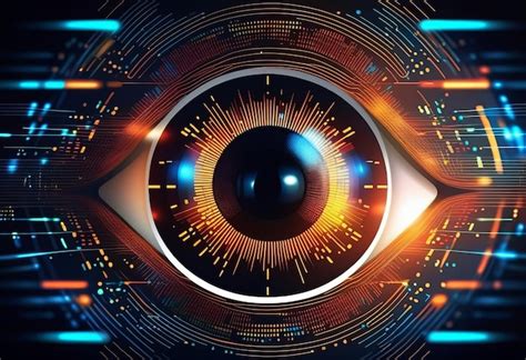 Premium Photo Digital Eye Data Network And Cyber Security Technology