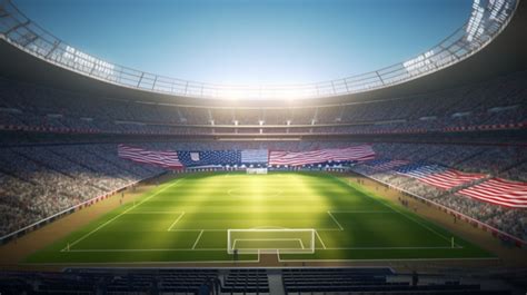 3d Rendering Of A Soccer Stadium In The United States Background