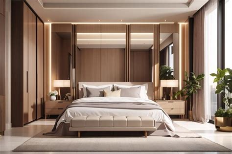 Premium Photo 3d Rendering Luxury Modern Bedroom Suite In Hotel With