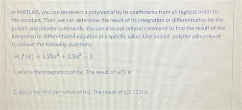 Solved In Matlab Command Window Type Doc Integral Will