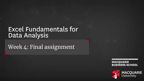 Excel Fundamentals For Data Analysis Week 4 Youtube
