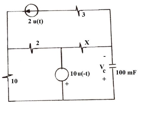 solved find the initial conditions of the voltage vc t in