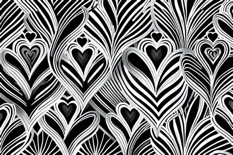 Abstract Black And White Heart Pattern Background Stock Illustration