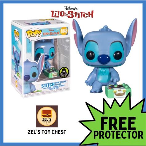 Funko Pop Lilo And Stitch Stitch With Record Player Popcultcha Exclusive With Free Protector