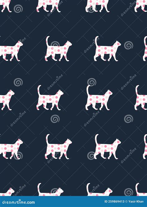 Diseño De Gatos De Patrones Hermosos Y Sin Inconvenientes Color Blanco