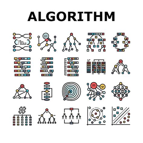 Premium Vector Algorithm Data Technology Ai Icons Set Vector