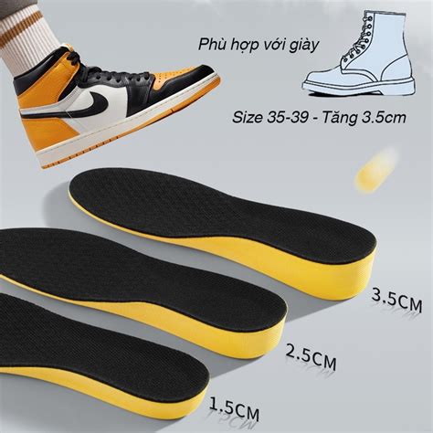 Cặp Lót Giày Tăng Chiều Cao Cao Su độn đế Tăng 15 3cm Loại Nguyên