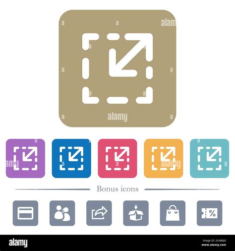 Resize Element White Flat Icons On Color Rounded Square Backgrounds 6 Bonus Icons Included