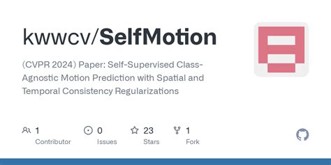 Github Kwwcvselfmotion Cvpr 2024 Paper Self Supervised Class