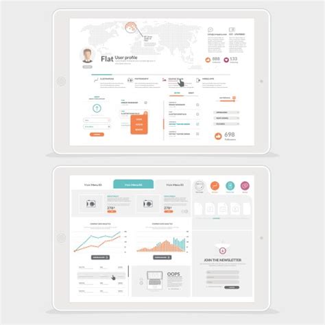 Ui Kit User Layout Elements For Web Design Vector Image