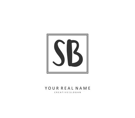 S B Sb Inicial Carta Caligrafia E Assinatura Logotipo Uma Conceito