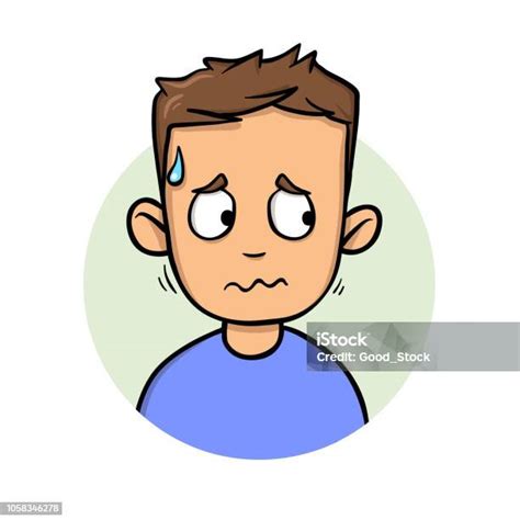 땀이 젊은 남자 옆으로 보고 평면 디자인 아이콘입니다 평면 벡터 일러스트입니다 흰색 배경에 고립 건강관리와 의술에 대한 스톡