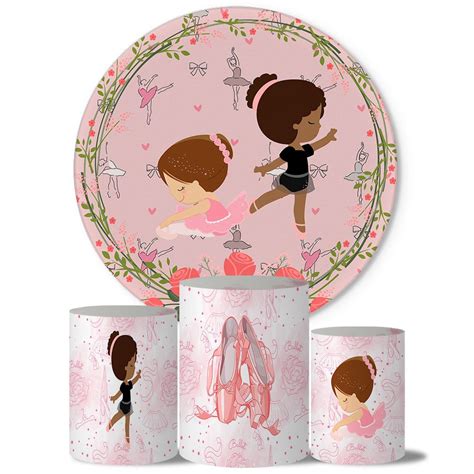 Trio Capas Cilindros Painel Tema Bailarinas Veste Fácil ESTAMPARIA NET