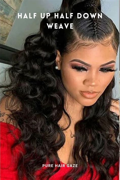 Half Up Half Down Weave 😍glam In 2024 Braided Half Up Half Down Hair