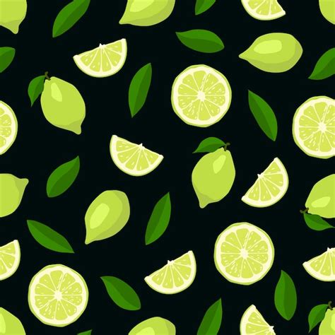 Premium Vector Cute Limes Seamless Pattern