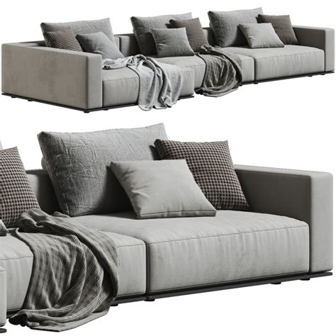 Poliform Westside Chaise Longue Sofa 02 3d Model For Vray