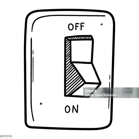 손으로 그린 낙서 전원 켜기 및 끄기 스위치는 흰색 배경에 있습니다 개념에 대한 스톡 벡터 아트 및 기타 이미지 개념 낙서 드로잉 누름 버튼 Istock