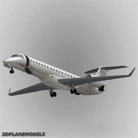 3d Embraer Erj 145 Regional Jet Model