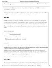 Hypothesis Testing For Differences Between Groups Course Hero