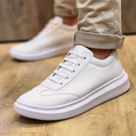 Tênis Casual Masculino Conforto Sola Alta Sneakers Sapatênis Branco