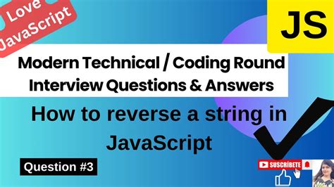 How To Reverse A String In Javascript Interview Questions Reverse String Youtube