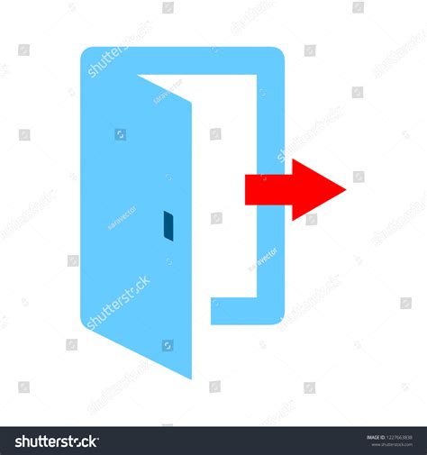 Emergency Exit Sign Exit Door Icon Stock Vector Royalty Free