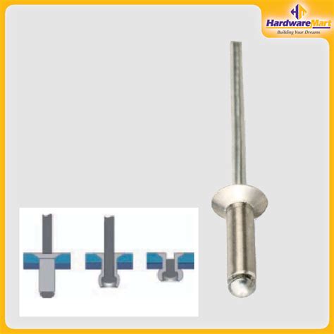 Rivet Csk Type Blind Rivets By Hasky Various Sizes Hardwaremart
