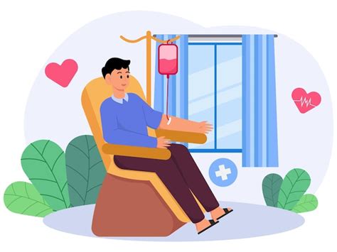 Premium Vector Man Donating Blood Illustration