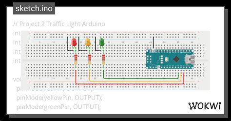 Project 2 Traffic Light Wokwi Esp32 Stm32 Arduino Simulator