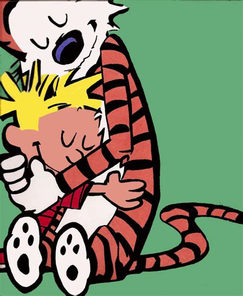 Calvin And Hobbes Hug By Starvinglunatic On Deviantart