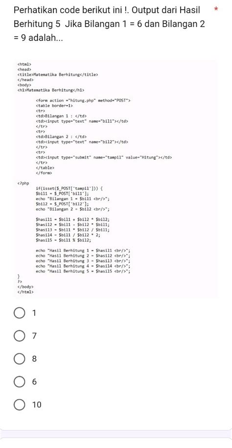 Perhatikan Code Berikut Ini Output Dari Hasil Studyx
