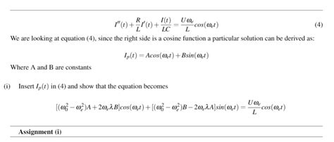 Solved R It U Cos Et Lc L We Are Looking At Equation Chegg