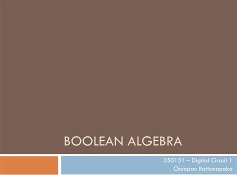 Ppt Boolean Algebra Powerpoint Presentation Free Download Id6298908