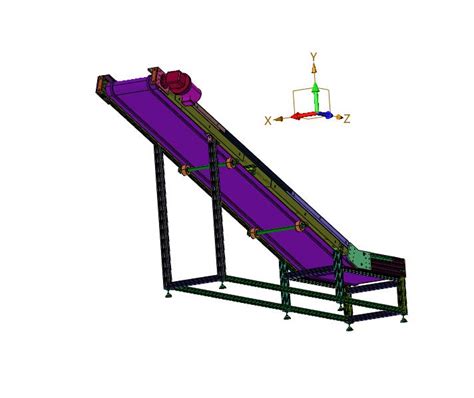 小型裙边刮板玉米棒输送带皮带提升step 模型图纸下载 懒石网