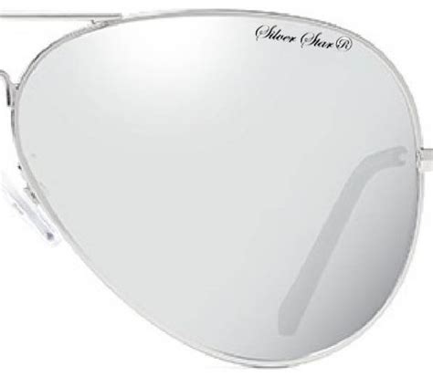 Aka Custom Designed Silver Silver Star Mirrored Aviator Sunglasses