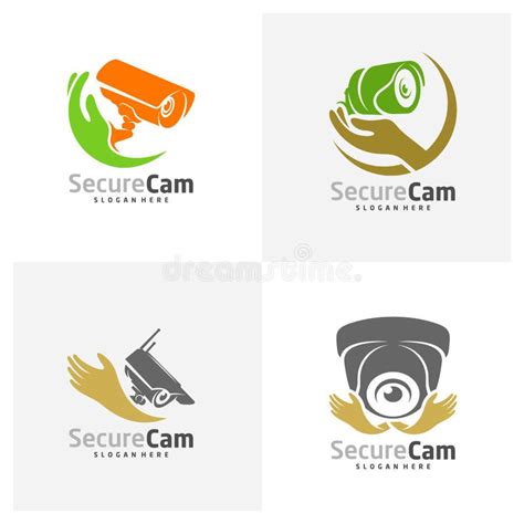 CCTV Camera With Service Icon Logo Design Vector Template Concept