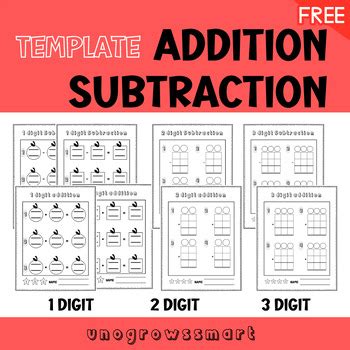Addition And Subtraction Template By UNO Grows Smart TPT