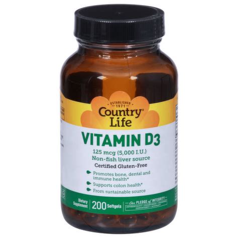 Country Life Vitamin D Mcg Softgels