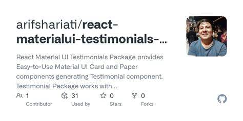 github arifshariati react materialui testimonials transition react