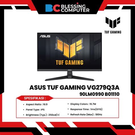 Jual Asus Tuf Gaming Vg279q3a Fhd Ips 180hz 1ms 90lm0990 B01110