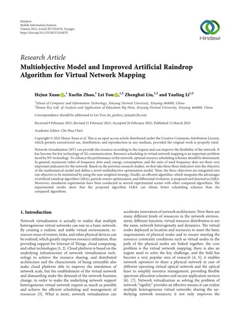 PDF Multiobjective Model And Improved Artificial Raindrop Algorithm