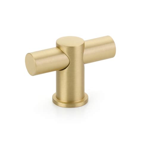 Satin Brass Round T Bar Fancy Cabinet Knobs And Drawer Pulls