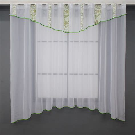 Кухонна фіранка 280х170см Колір білий з салатовим Код 00к 59 860 продаж ціна у