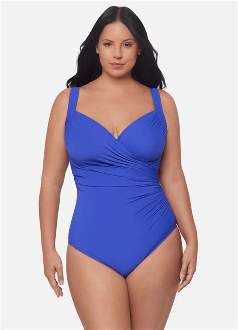Miraclesuit Plus Size Sanibel One Piece Swimsuit Delphine Blue Style