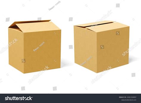 Kraft Brown Square Box Packaging Mockup Stock Illustration 2281318497