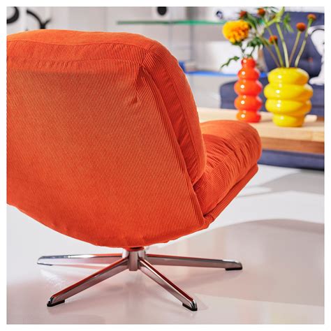 Dyvlinge Kelinge Orange Swivel Wing Chair 00581918 Ikea