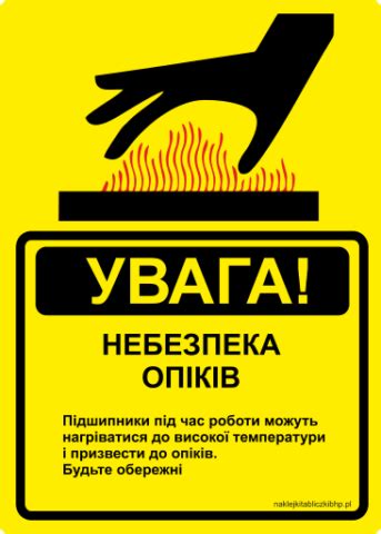 UWAGA NIEBEZPIECZEŃSTWO POPARZENIA UA znak BHP